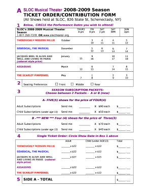 TICKET ORDER/CONTRIBUTION Doc Template | pdfFiller