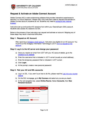 Fillable Online Request & Activate an Adobe Connect Account Fax Email Print - pdfFiller