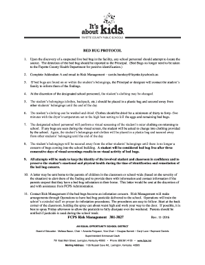 Fillable Online BED BUG PROTOCOL Fax Email Print - pdfFiller