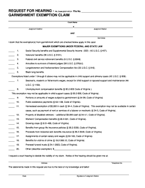 Fillable Online HOW TO CLAIM EXEMPTIONS FROM GARNISHMENT Fax Email ...