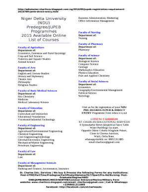 Niger Delta University (NDU) Doc Template | pdfFiller