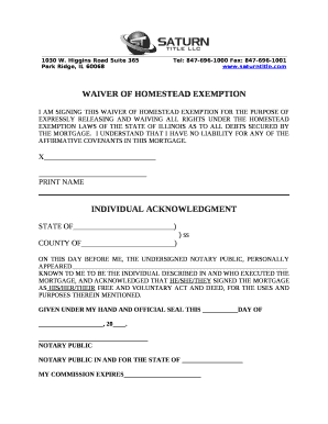 I AM SIGNING THIS WAIVER OF HOMESTEAD EXEMPTION FOR THE PURPOSE OF ...