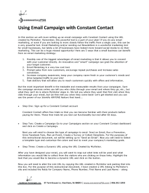 Fillable Online Using Email Campaign with Constant Contact Fax Email Print - pdfFiller