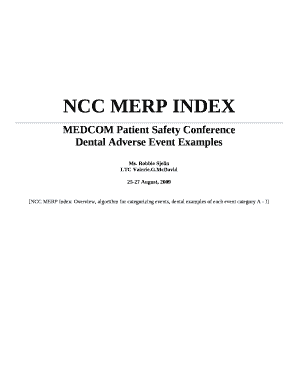 NCC MERP INDEX Doc Template | pdfFiller