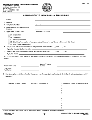 APPLICATION TO INDIVIDUALLY SELF-INSURE Doc Template | pdfFiller