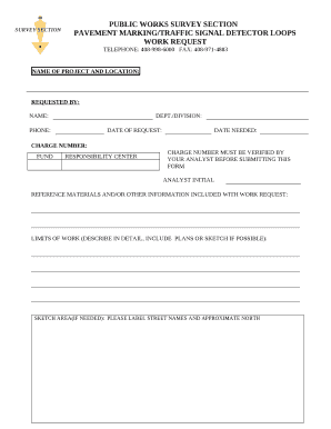 PAVEMENT MARKING/TRAFFIC SIGNAL DETECTOR LOOPS WORK REQUEST Doc ...