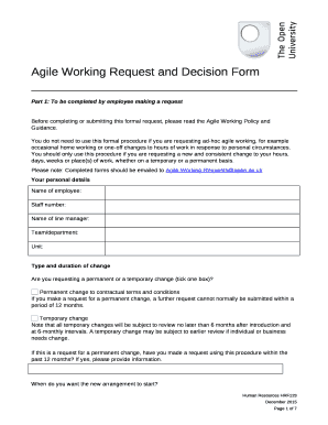Agile Working Request and Decision Doc Template | pdfFiller