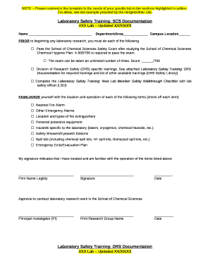 Laboratory Safety Training: SCS Documentation - safety scs illinois Doc ...