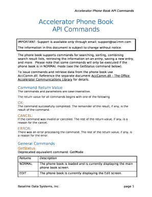 Accelerator Phone Book Doc Template | pdfFiller
