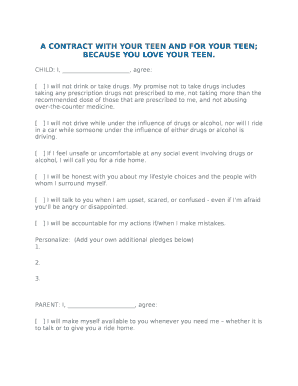 A CONTRACT WITH YOUR TEEN AND FOR YOUR TEEN; BECAUSE YOU LOVE YOUR TEEN ...