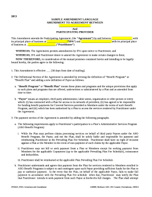 SAMPLE AMENDMENT LANGUAGE Doc Template | pdfFiller