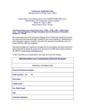 Conferences Application - cwp embo Doc Template | pdfFiller