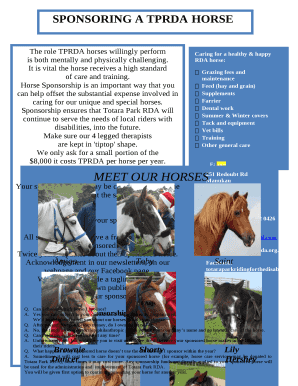 Caring for a healthy & happy RDA horse: Doc Template | pdfFiller
