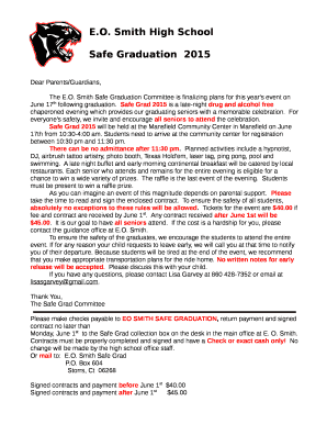 Safe Graduation2015 Doc Template | pdfFiller