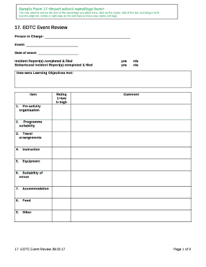 EOTC Event Review - eotc tki org Doc Template | pdfFiller