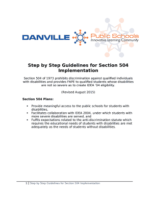Step by Step Guidelines for Section 504 Implementation Doc Template ...