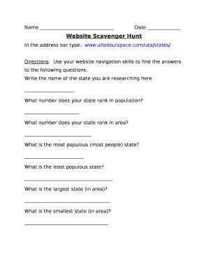 website scavenger hunt template Doc Template | pdfFiller
