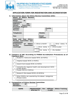 APPLICATION FOR REGISTRATION AND ACCREDITATION Doc Template | pdfFiller