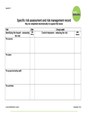 Specific risk assessment and risk management record - evolve edufocus ...
