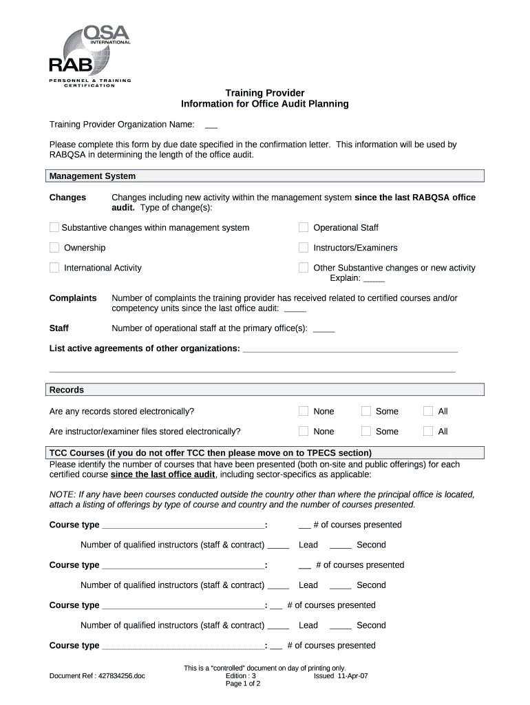Ination for Office Audit Planning Doc Template | pdfFiller