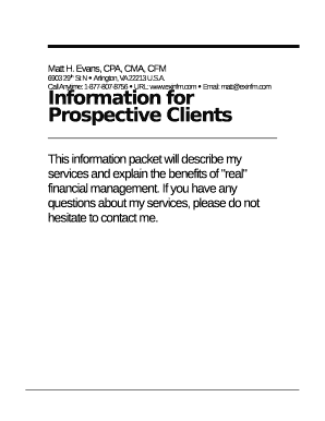 Ination for Prospective Clients Doc Template | pdfFiller