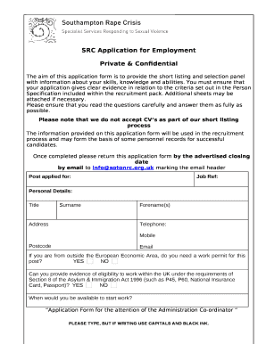 SRC Application for Employment - charityjob blob core windows Doc ...