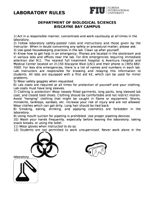 LABORATORY RULES Doc Template | pdfFiller