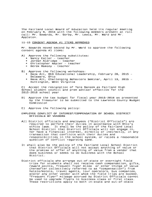 11-15 CONSENT AGENDA #1 ITEMS APPROVED Doc Template | pdfFiller