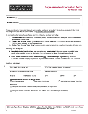 Fillable Online Representative Information Form Fax Email Print - pdfFiller