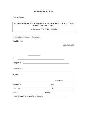 RESPONSE PROA Doc Template | pdfFiller