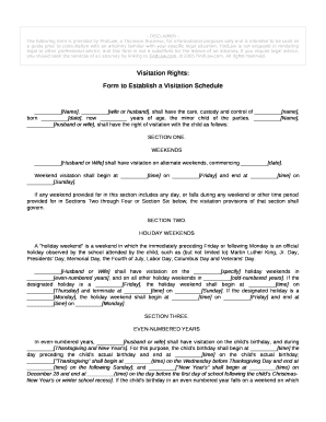 Visitation Rights: Doc Template | pdfFiller