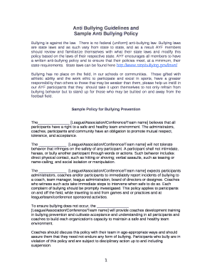 Anti Bullying Guidelines and Doc Template | pdfFiller