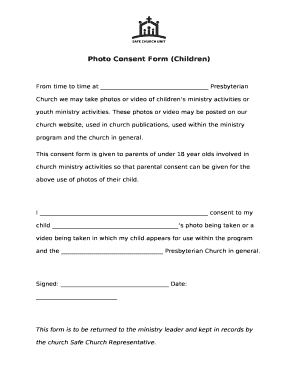 Photo Consent (Children) Doc Template | pdfFiller
