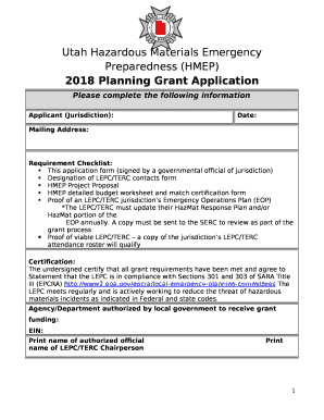 Utah Hazardous Materials Emergency Preparedness (HMEP) Doc Template ...