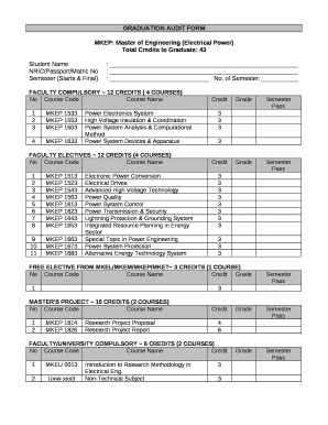 MKEP: Master of Engineering (Electrical Power) Doc Template | pdfFiller