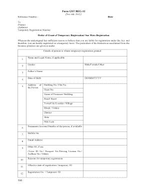 Fillable Online Form GST REG-12 Fax Email Print - pdfFiller