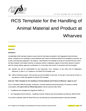 RCS Template for the Handling of Animal Material and Product at Wharves ...
