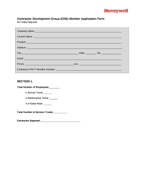 Contractor Development Group (CDG) Member Application Doc Template ...