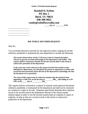 Ref: Public Records Request Doc Template | pdfFiller