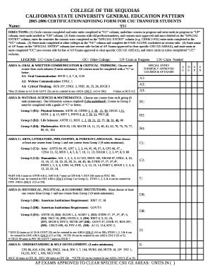 2005-2006 CERTIFICATION/ADVISING FOR CSU TRANSFER STUDENTS Doc Template ...