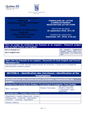 Collaboration MOST-FRQNT-FRQS / Doc Template | pdfFiller