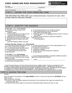 CASH HANDLING RISK MANAGEMENT Doc Template | pdfFiller