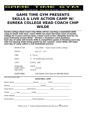 GAME TIME GYM PRESENTS template Doc Template | pdfFiller
