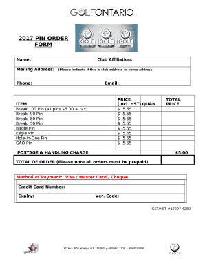 2017 PIN ORDER Doc Template | pdfFiller
