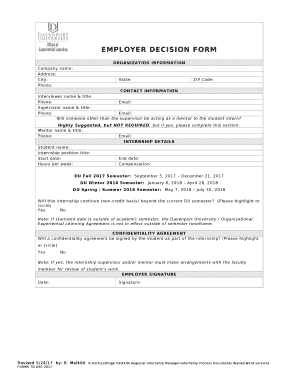 Employer Decision Doc Template | pdfFiller