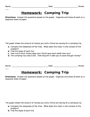 Homework:Camping Trip Doc Template | pdfFiller