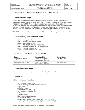 Preparation of Phosphate Buffered Saline (PBS) pH 6 Doc Template ...