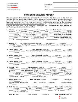 PARSONAGE REVIEW REPORT Doc Template | pdfFiller