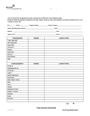 This should be completed and turned in along with the DCR and Troop ...