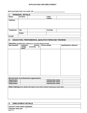 EDUCATION, PROFESSIONAL QUALIFICATIONS AND TRAINING Doc Template | pdfFiller